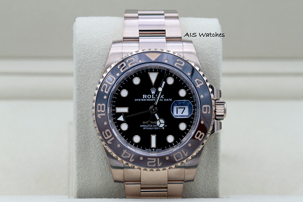 FSOT Rolex 126715 CHNR GMT Master II 18K Rose Gold RootBeer Ceramic Box ...