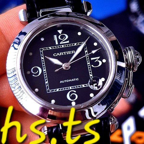 CHEAPEST???? 35mm Cartier Pasha ⚫️ Black Automatic Dress Watch 2324 ...