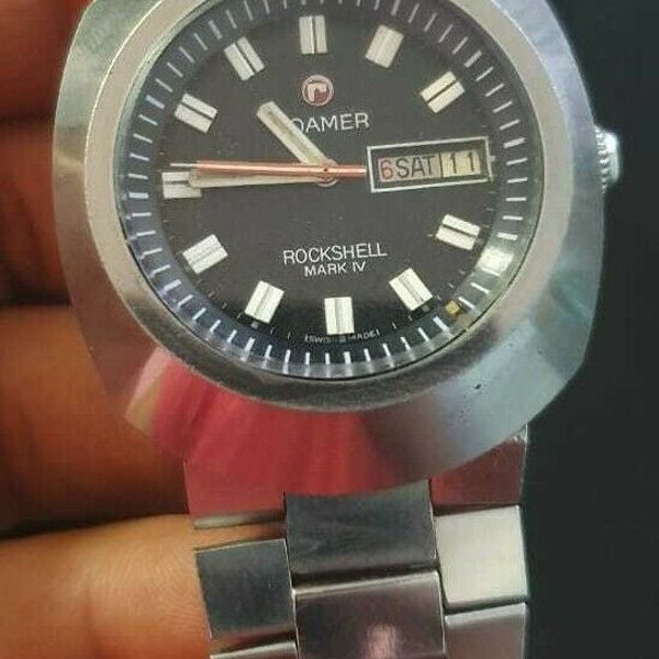 Roamer Rockshell Mark IV Divers Day Date Automatic Vintage Men's Watch ...