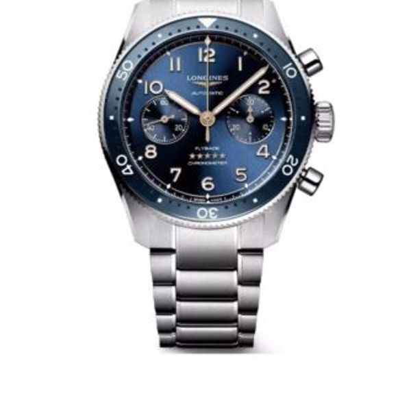 New Longines Spirit Flyback 42mm Chronograph Blue Dial Men's Watch ...