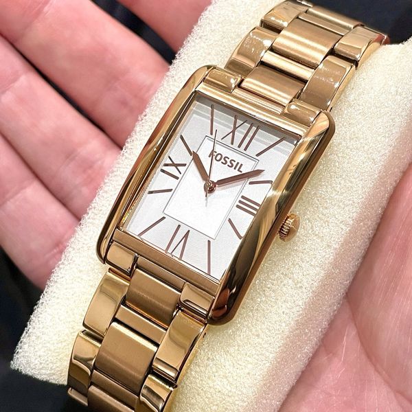 Fossil Men's Rose Gold Stainless Steel Watch Luxury Style White Face ...