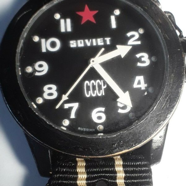 Vintage Soviet CCCP By Gruen Mens Military Analog Quartz Watch Hours ...