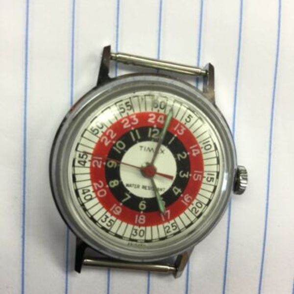 Vintage Timex Sprite Watch 1972 Hand-Winding with Bullseye/Roulette ...