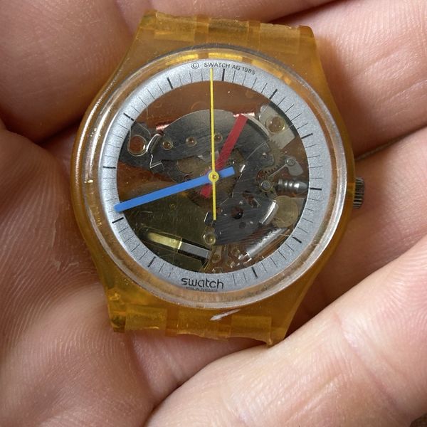 Lot Of 2 Vintage 1985 Swatch Watch GK100 Jelly Fish Swiss Made Not ...
