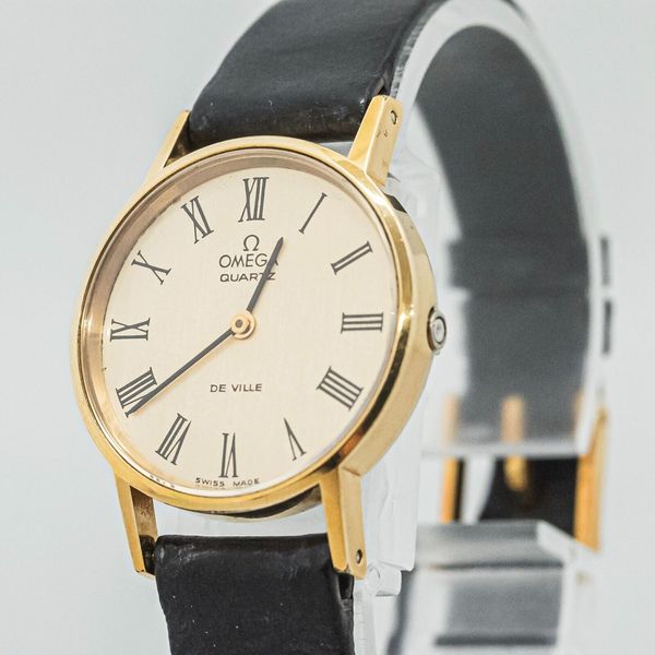 *For Parts* Vintage OMEGA De Ville Cal.1350 Quartz Gold Roman Dial ...