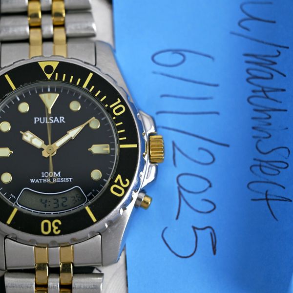 [WTS] Seiko Pulsar 40mm 100M Analog Digital Pilot Diver Style V071-X010 ...