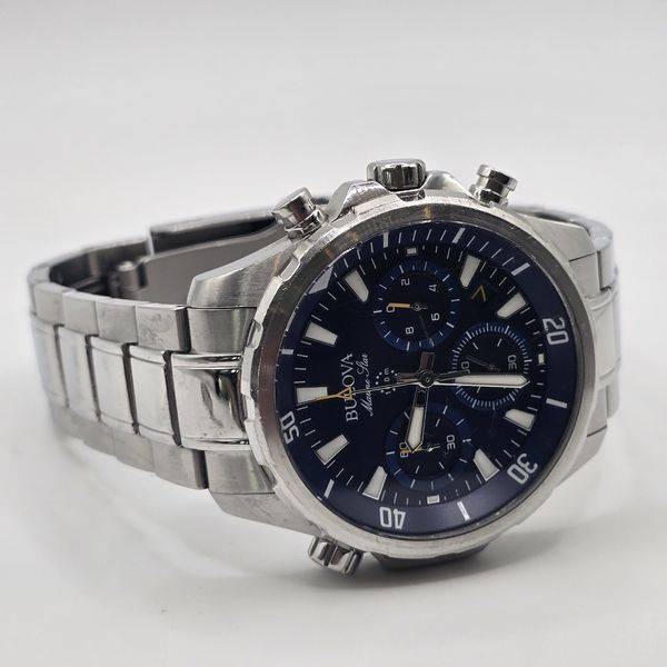 Bulova 96B256 Marine Star 43mm Chronograph Men's Watch Blue Dial Steel ...