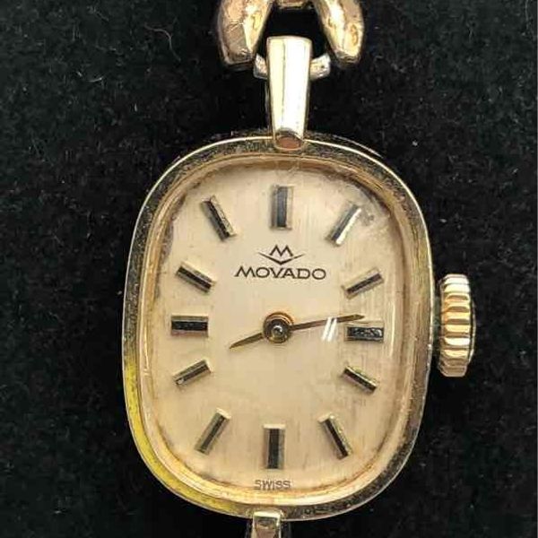Movado Womens 14K Yellow Gold Analog Display Swiss Movement Dress ...