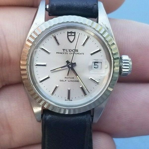 TUDOR Rolex Princess Oysterdate Stainless Steel Gold Bezel Automatic ...