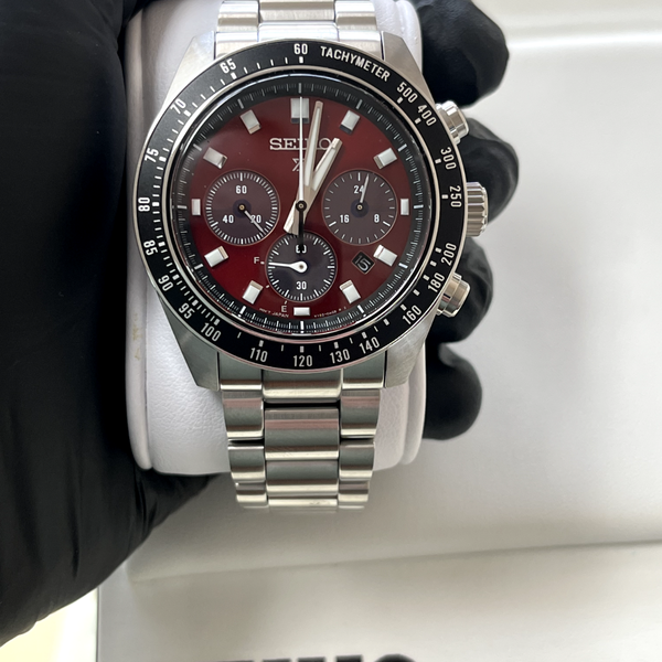 Seiko SSC927 Prospex Red Dial Speedtimer Solar Watch 100m Box Tags ...