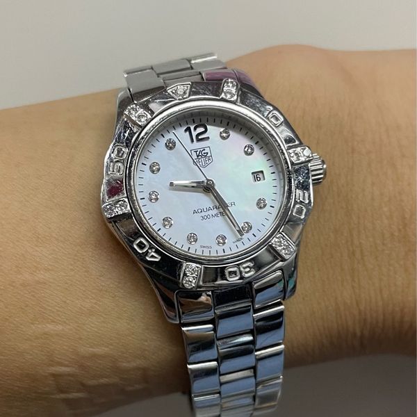 100% Authentic Tag Heuer Aquaracer - White Watch Face with Diamonds ...