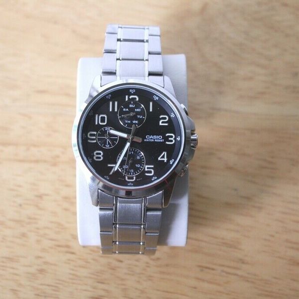 Casio MTP-E307 Men's Stainless Steel Watch - 3 Sub Dials | WatchCharts ...