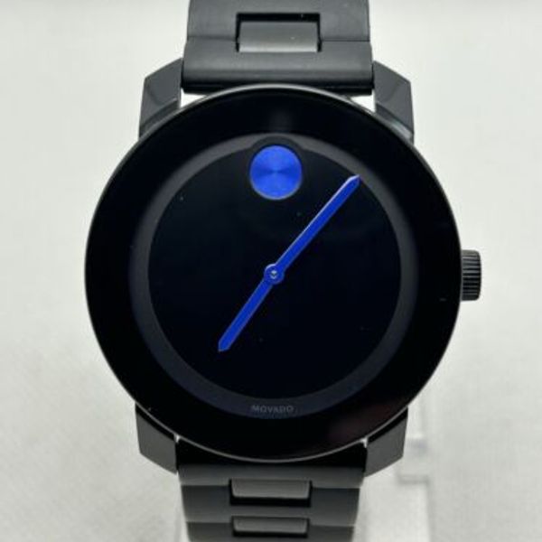 MOVADO Bold 3600099 Black Resin Men's Stainless Steel Blue Dot Swiss ...
