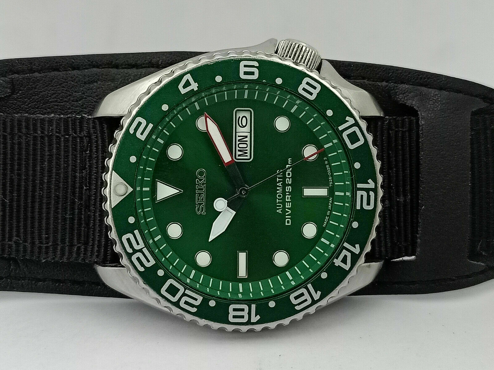 SEIKO DIVER GREEN SUNBURST MOD 7S26-0020 SKX007 AUTOMATIC MEN WATCH ...