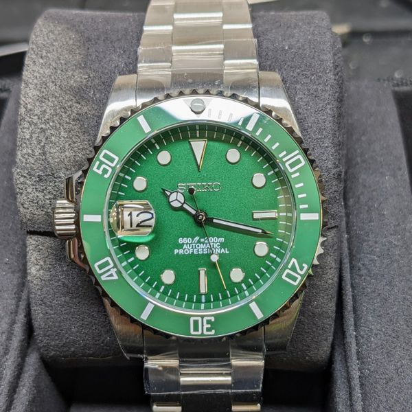 [WTS] Custom Dive Mod: "Left Handed Hulk" - Seiko NH35 Auto - Oyster ...
