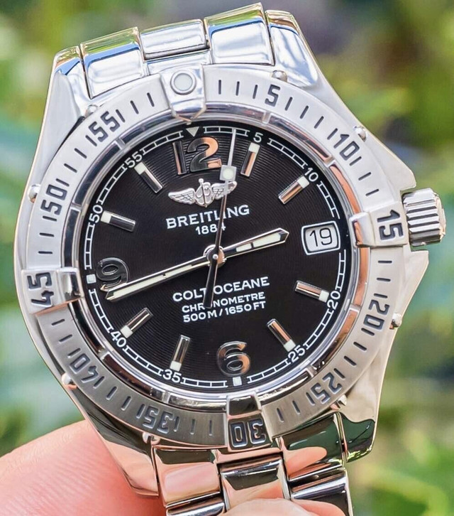 FS: Breitling Colt Oceane 33 Black Dial Bracelet Stainless Steel Boxes ...