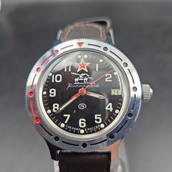 NOS Vostok Amphibia Watch Tank Military Diver Mechanical Automatic Mens ...