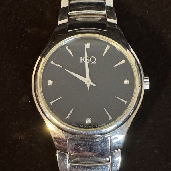 ESQ BY MOVADO Elan Black Diamond Dial Men's Watch | WatchCharts Marketplace