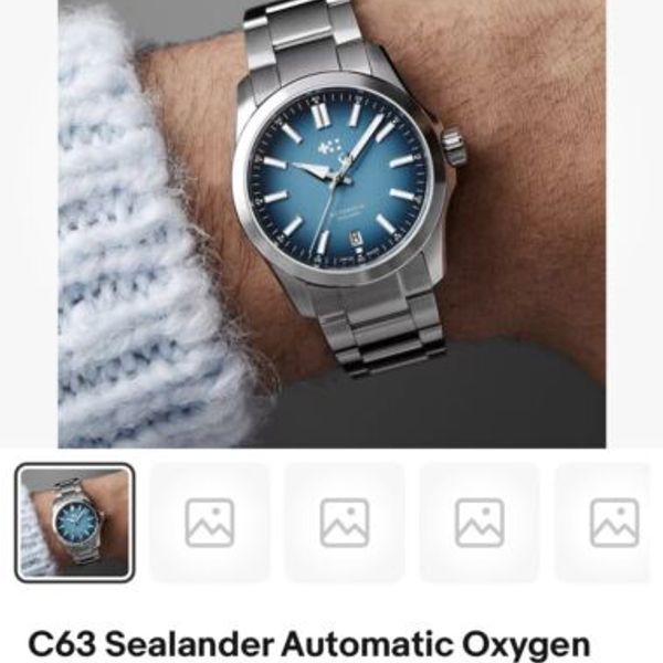 Rare! Limited Edition Christopher Ward C63 Sealander 36mm Oxygen Blue ...