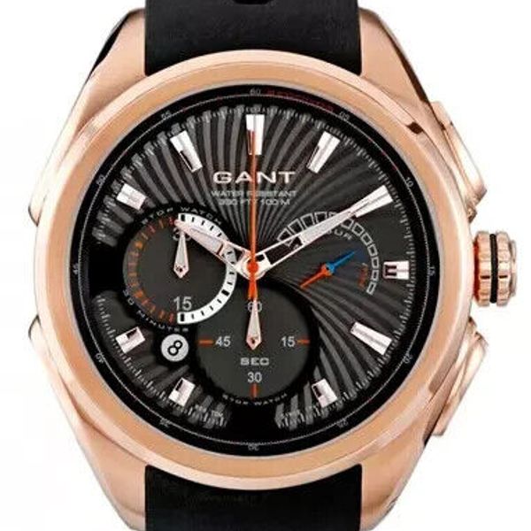 GANT Watch Rose Gold Milford Rubber Black Band | WatchCharts Marketplace
