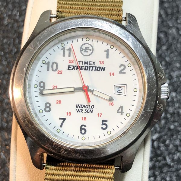 Timex Expedition Indiglo 40mm Menâ s Watch WR50M Military Time New Battery/Band | WatchCharts ...