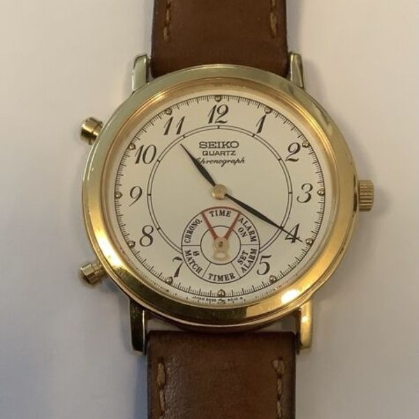 Vintage Seiko Dancing Hands Gold Tone Menâ s Watch. 8M25-8020. spares ...