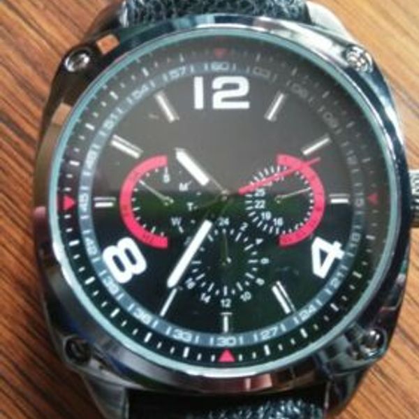 Mens FMDPU-116 wristwatch, new, nice looking, with black pebbled band ...