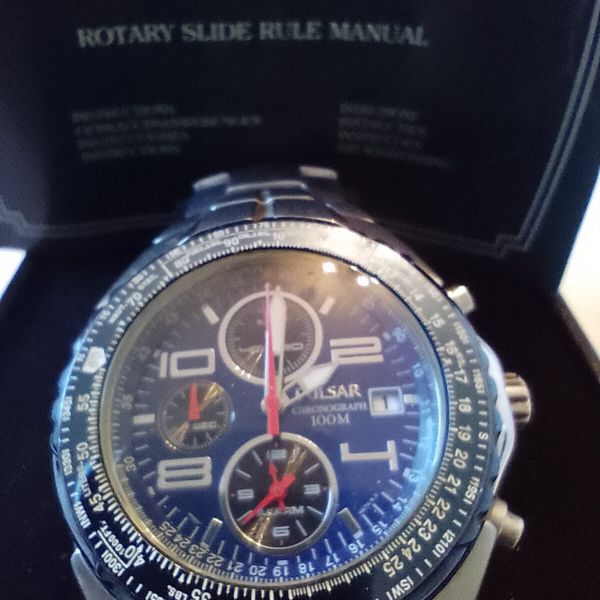 SEIKO PULSAR Aviator chronograph watch with blue dial | WatchCharts ...