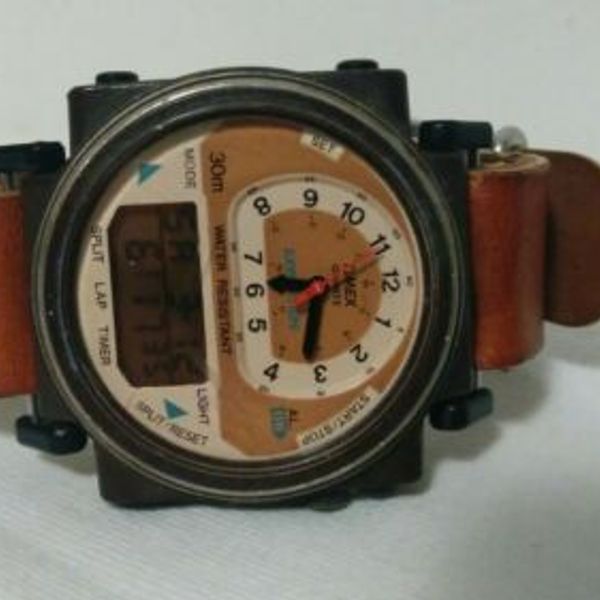 Rare Vintage Men's Timex Expedition Dual Time Watch Analog Digital ...