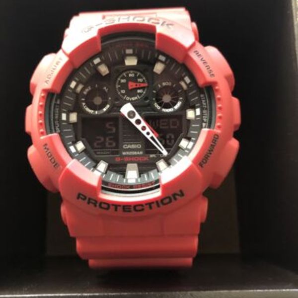 CASIO G-Shock GA100 5081 Red Men's Wristwatch | WatchCharts Marketplace