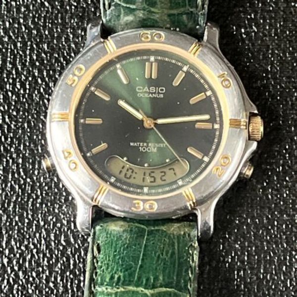 90's Vintage Casio OCEANUS AW-502 388 Diver Ana-Digi 100m Mens Watch ...