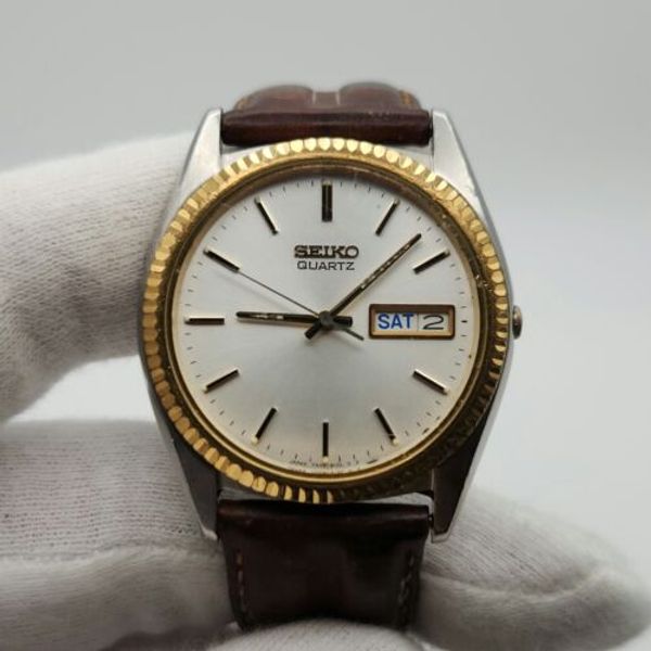 Seiko Men's Vintage Two-Tone Day/Date Quartz Watch 7N43-8119 | WatchCharts Marketplace