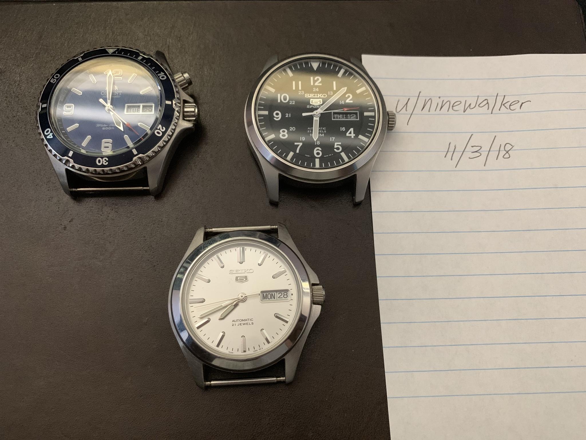 [WTS] Lot of 3 watches: Seiko SNZG15, Orient Blue Mako, Seiko 5 ...