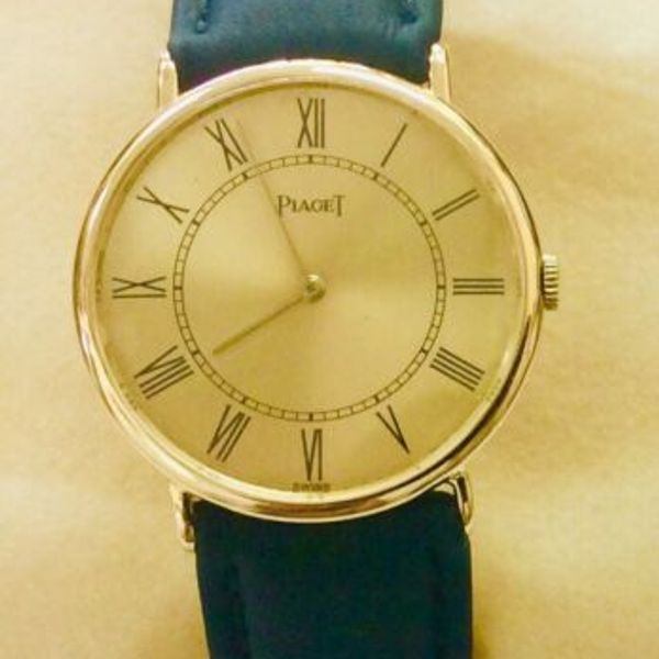 Genuine 18k Yg Piaget Gold Roman Numeral Face 9025-327403 Watch ...