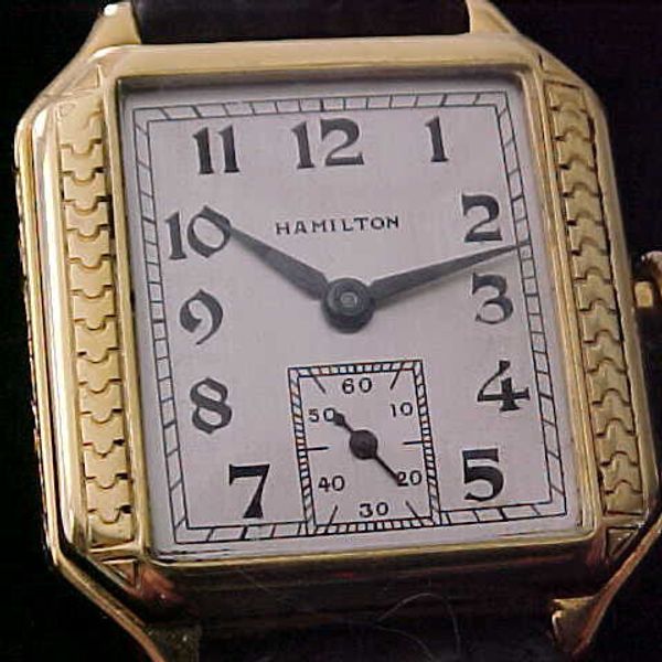 Fantastic 1931 Hamilton Square B Engraved Watch Restored Outstanding ...