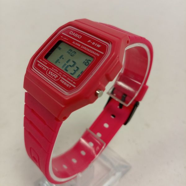 Casio F-91W Pink Digital Watch Classic Alarm Chronograph Rare ...