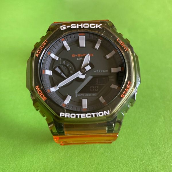 Casio G-Shock GA-2100HC Green & Orange CasiOak Digital Watch DW5600 ...