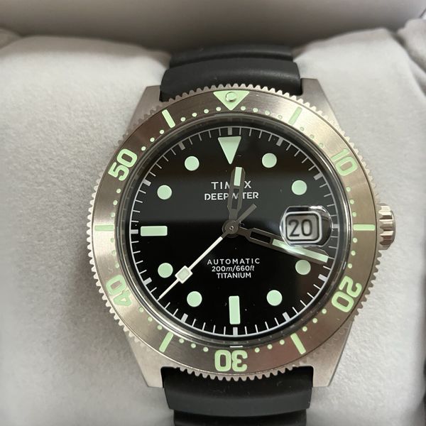 Timex Deepwater Reef 200 Titanium Sapphire Automatic 41mm Rubber Strap ...