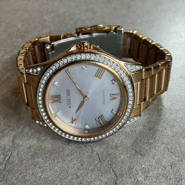 Citizen Eco-Drive Crystal Rose Gold E031-S094691 Ladies Watch D1 ...