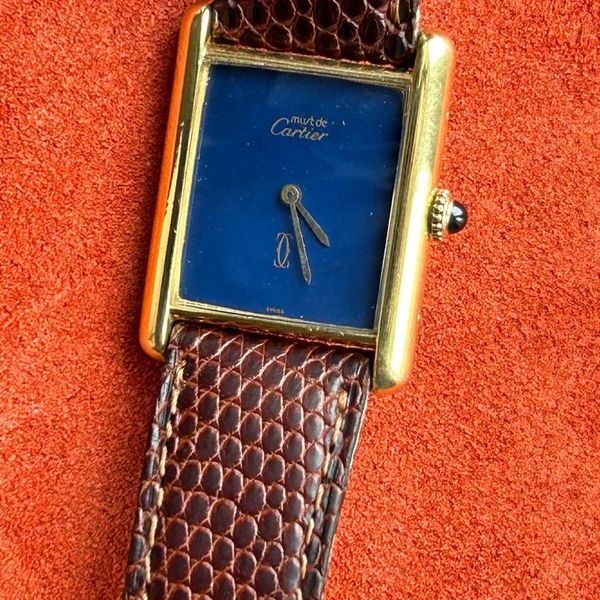 FS - Must de Cartier tank blue stardust 18k gold plated | WatchCharts