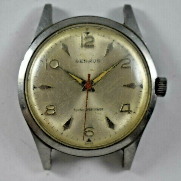 Vintage Benrus Shock Absorber Series #3061 Mechanic Wrist Watch Runs ...