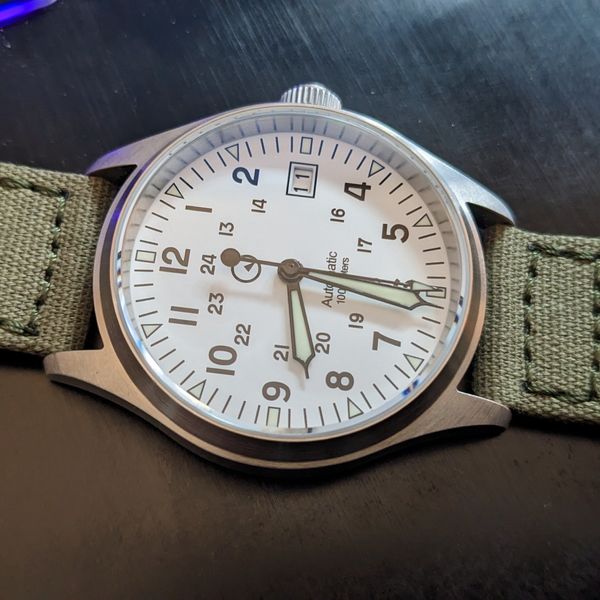[$160 USD] Islander Mitchel ISL-40 white dial field watch | WatchCharts ...