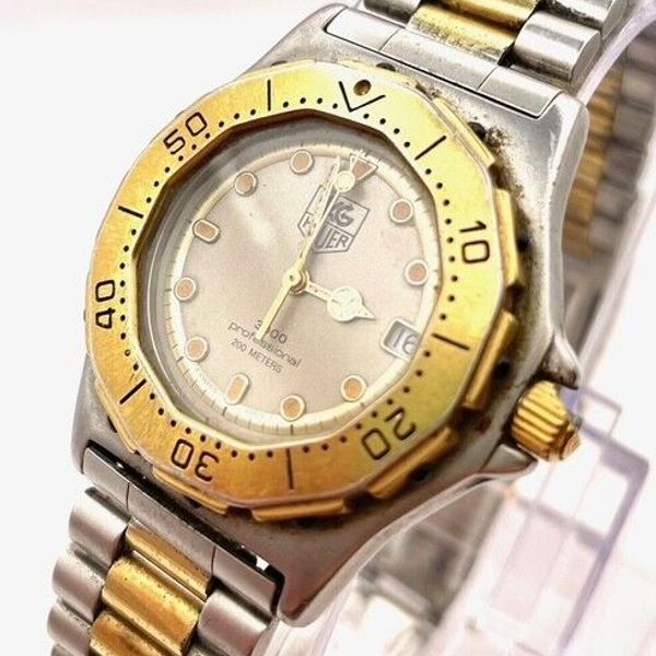 [W225] Tag Heuer 3000 Series 934.213 QZ Professional 200M Silver Men's ...