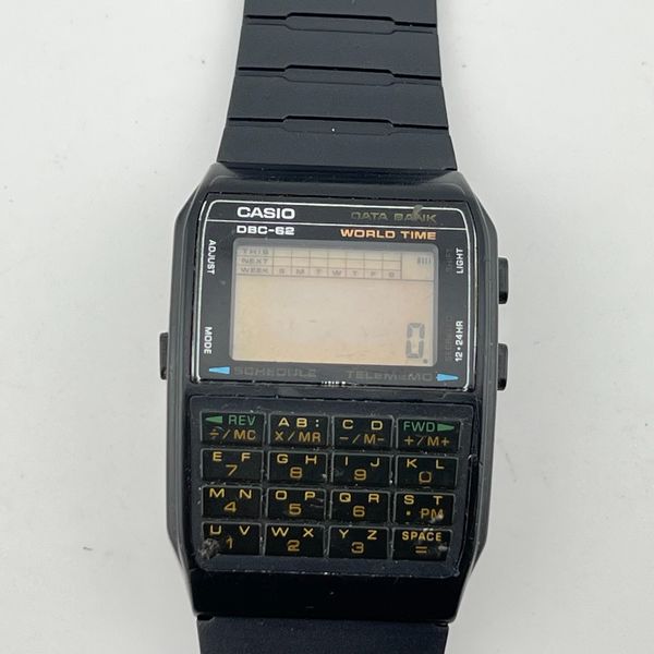 Casio DBC-62 World Time Calculator Data Bank Digital Watch Module 676 ...