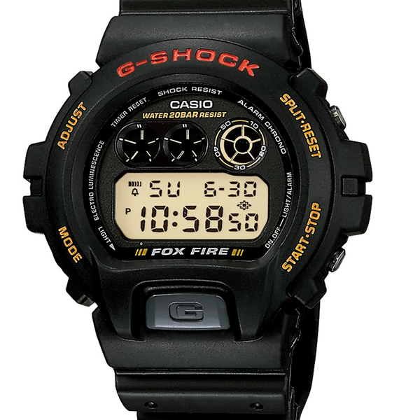 CASIO G-SHOCK DW-6900B-9 FOX FIRE Black Chrono Digital Men Watch With ...