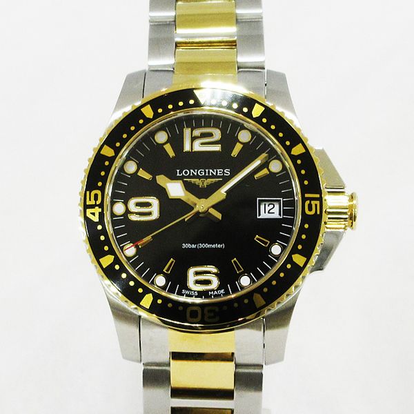[Longines] Longines Hydro Conquest Diver Model Yellow Gold Silver Watch ...