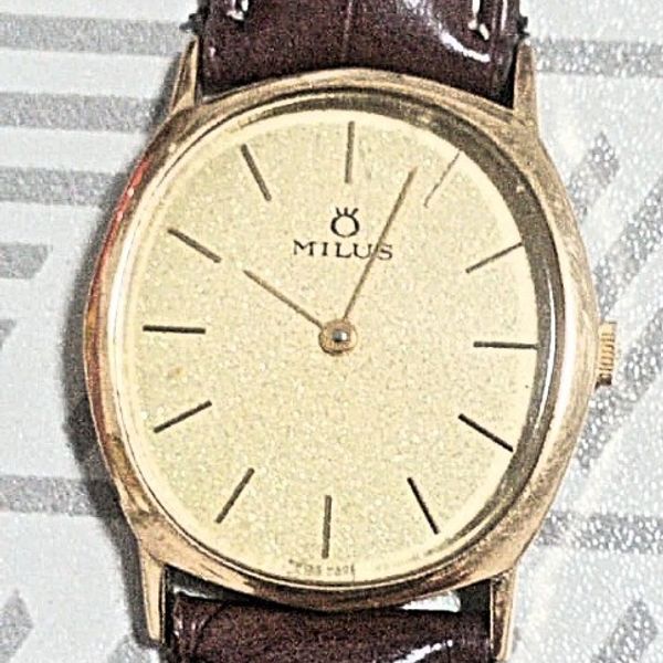 Milus Automatic Vintage Swiss Made Gold Case Watch | WatchCharts ...