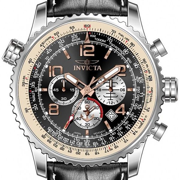 Invicta Ocean Chronograph Black Dial Quartz Diver's 200M Men's Watch ...