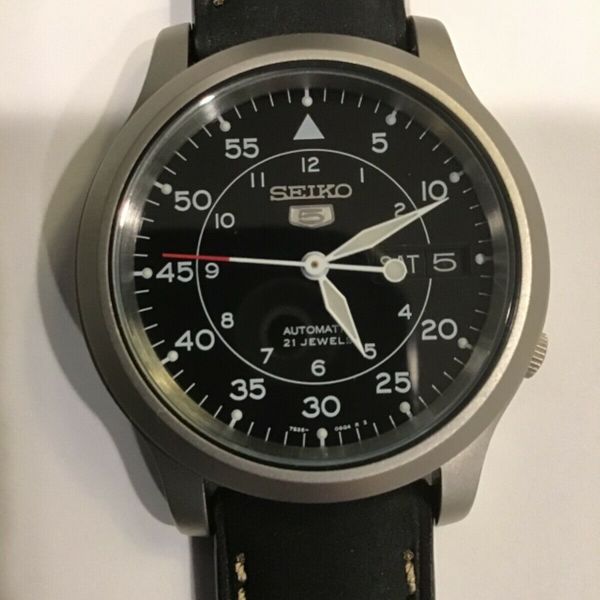 Seiko 5 SNK809 Automatic Watch Black Dial 7S26 Movement with Day Date ...
