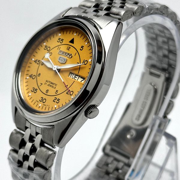 Seiko 5 Sports Military 7S26 Automatic 21 Jewels Jubilee Men's Yellow ...